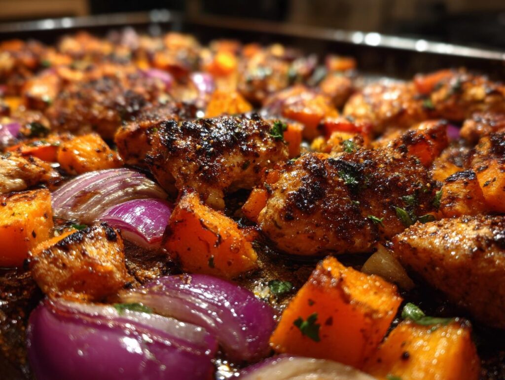 Amazing 1 Pan Chicken & Sweet Potato Dinner